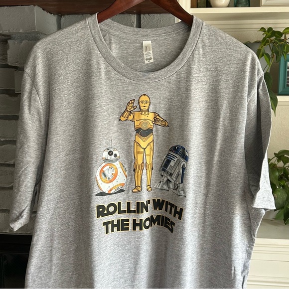 Tops | Disney Star Wars Tee Shirt Unisex 2xl Rollin With The Homies ...